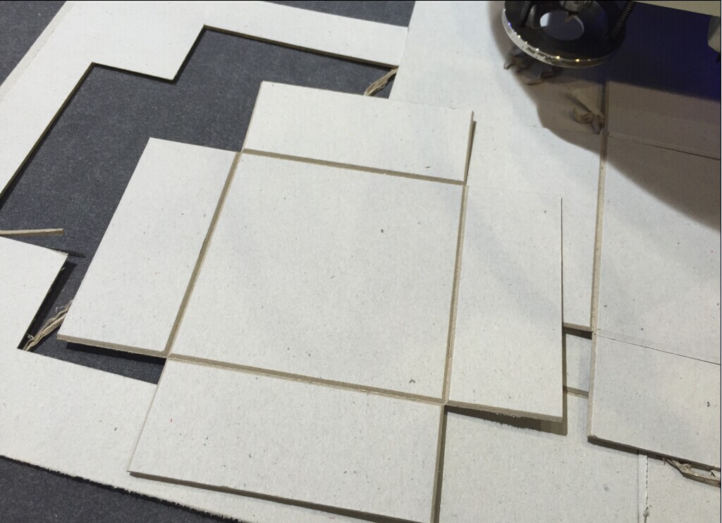 chipboard grey board box v groove sample maker short run production ...